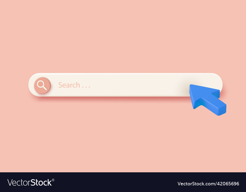 3d search bar template for website Royalty Free Vector Image
