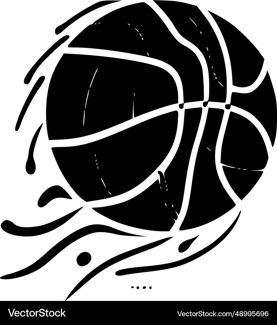 Basketball - black and white isolated icon Vector Image