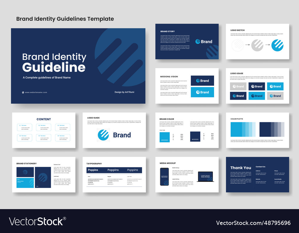 Brand style guideline template or identity Vector Image