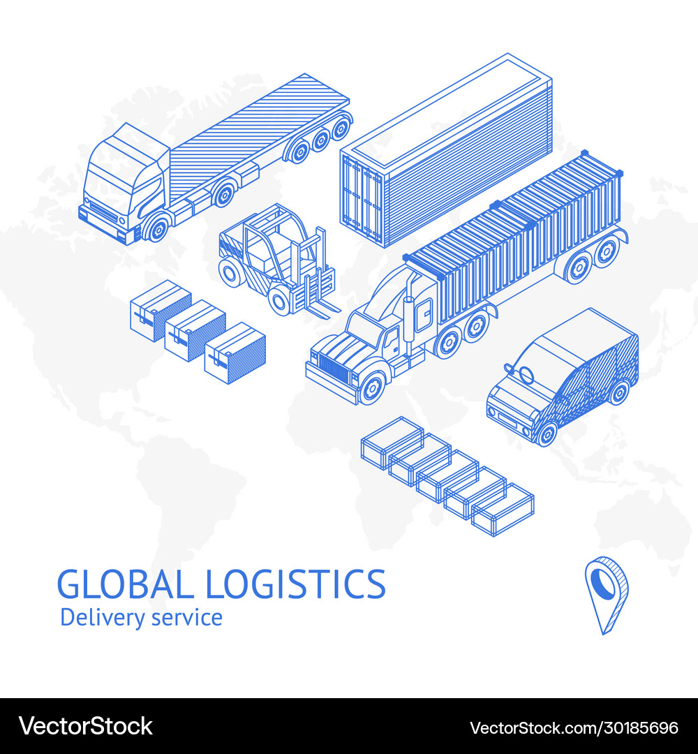Cargo delivery transport in icons Royalty Free Vector Image
