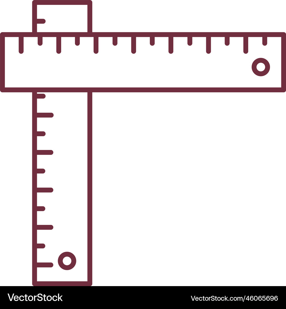 Corner ruler measure graphic icon on white Vector Image