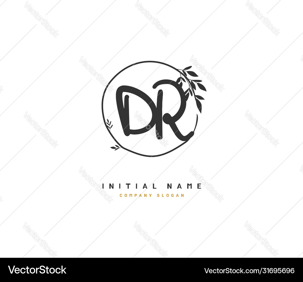 D r dr beauty initial logo handwriting logo Vector Image