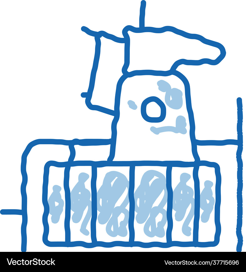 Drain cleaning instrument doodle icon hand drawn Vector Image