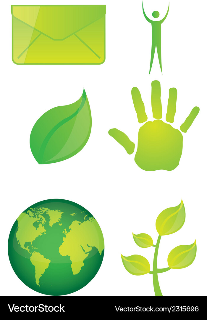 Green icons isolated over white background Vector Image