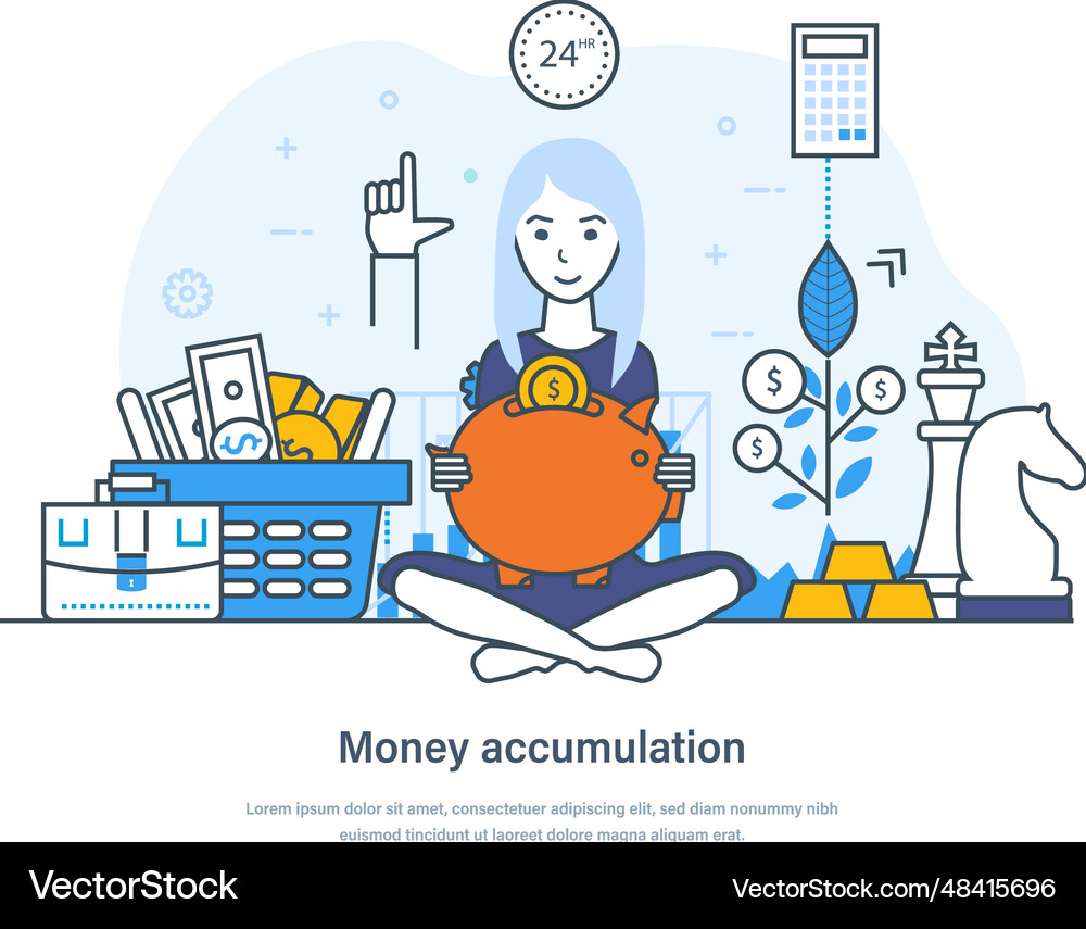 Money accumulation and saving safe finance Vector Image