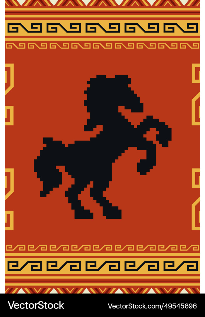 Native american pattern of horse Royalty Free Vector Image