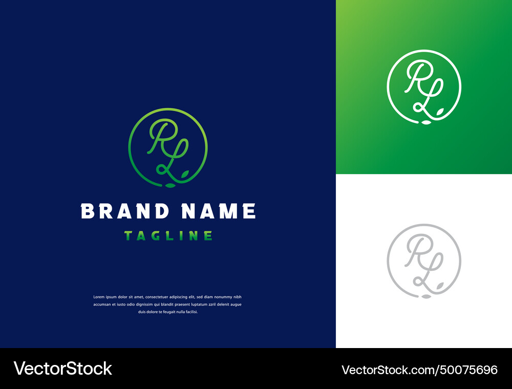 Rl or lr alphabet letters abstract icon logo Vector Image