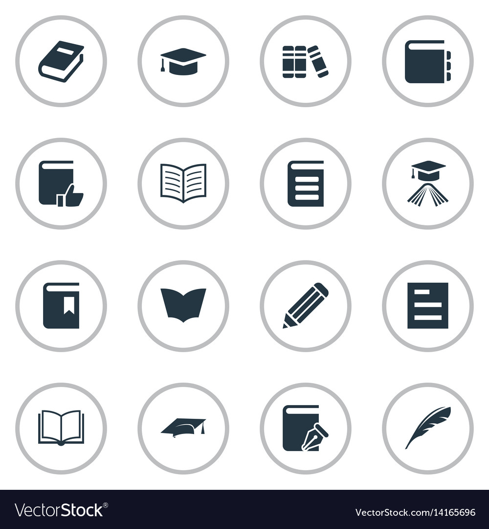 Set simple knowledge icons Royalty Free Vector Image