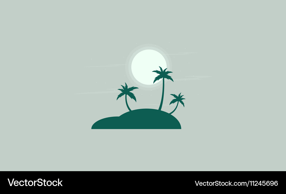 Silhouette of small islands flat Royalty Free Vector Image