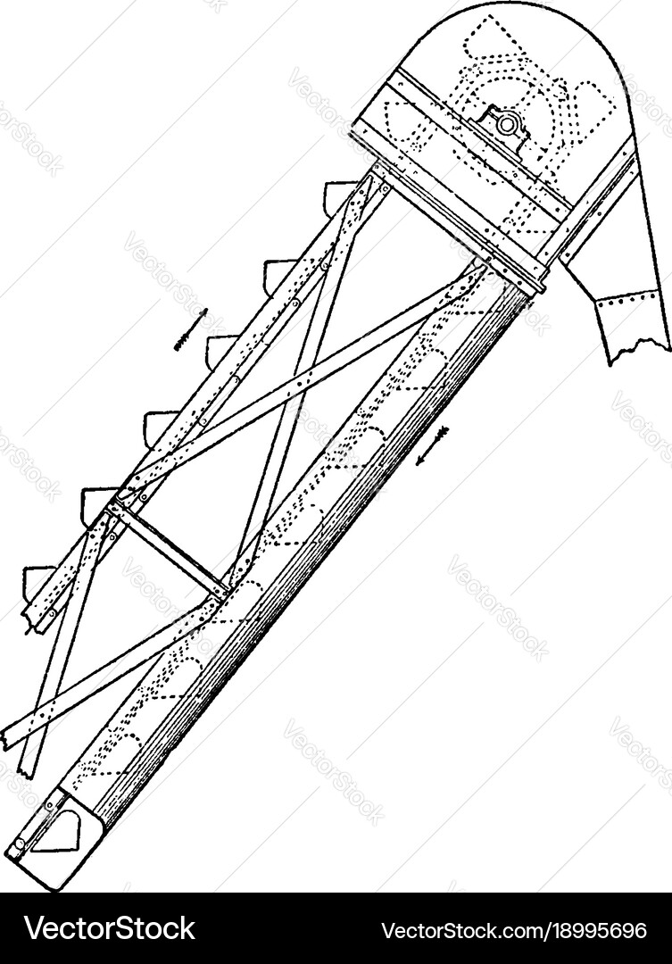 Upper terminal of mineral elevator vintage Vector Image