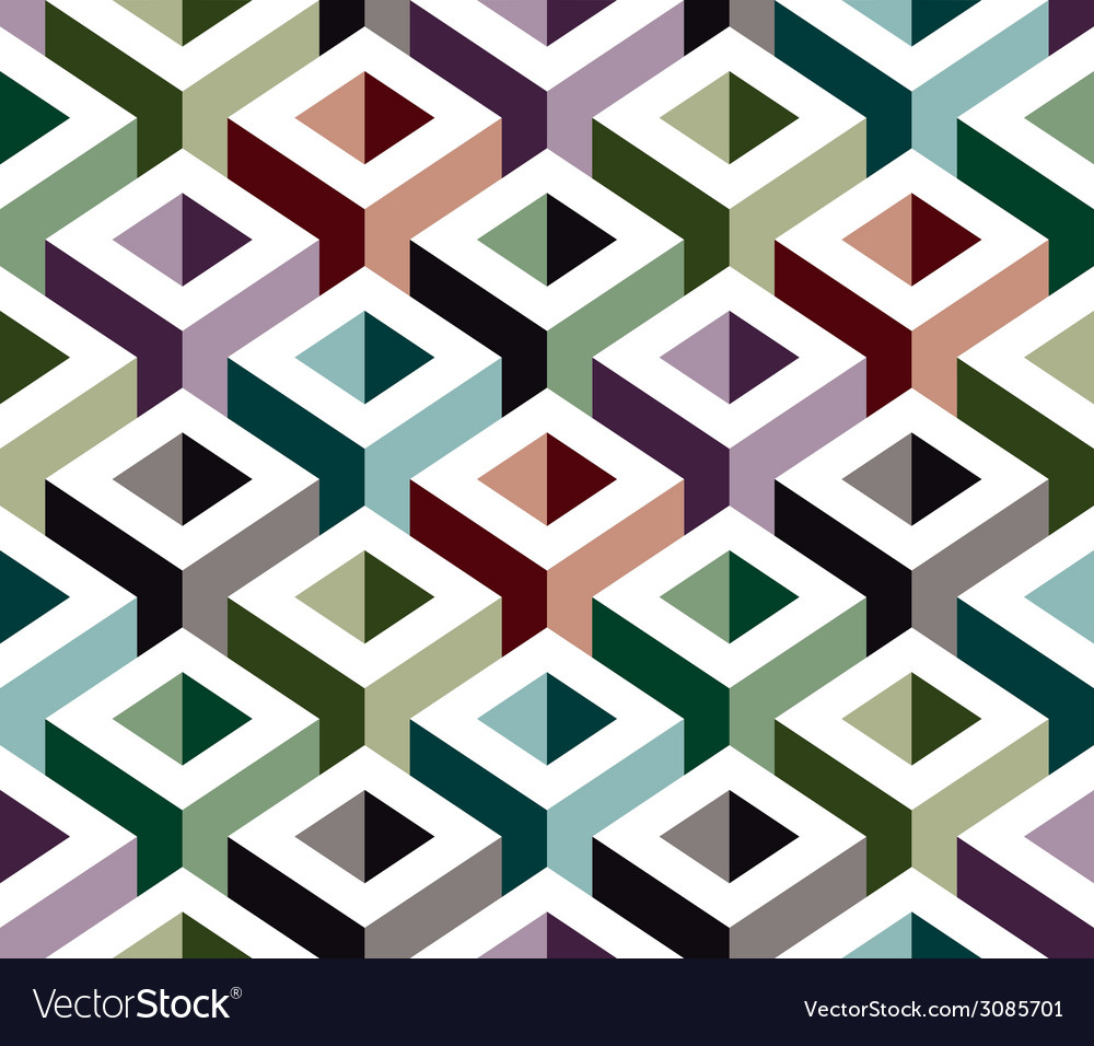 3d geometric seamless pattern Royalty Free Vector Image