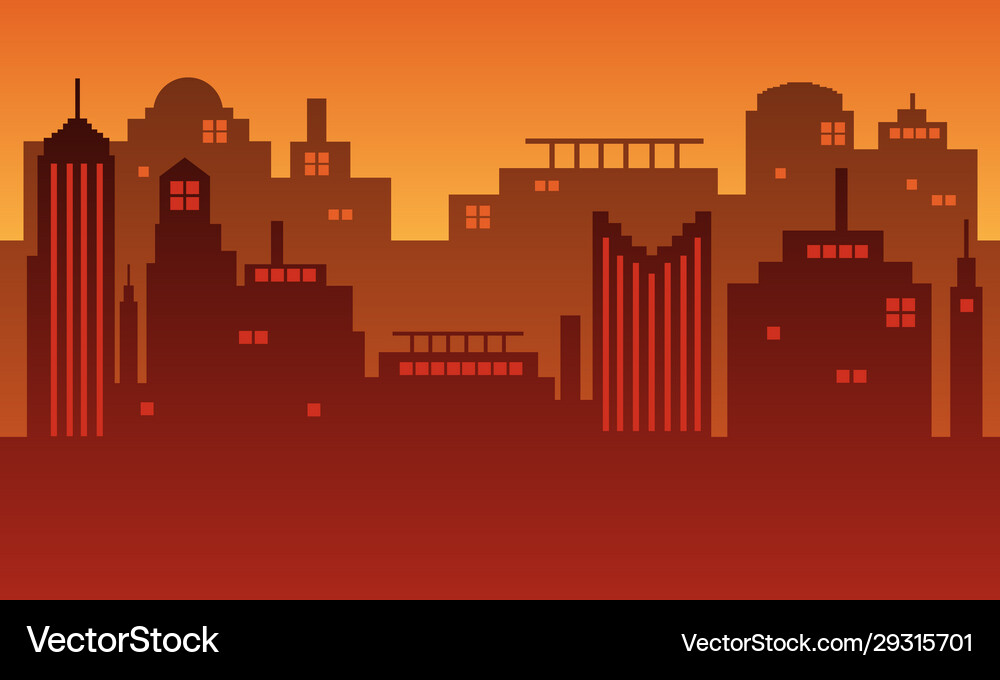 A city with many buildings Royalty Free Vector Image