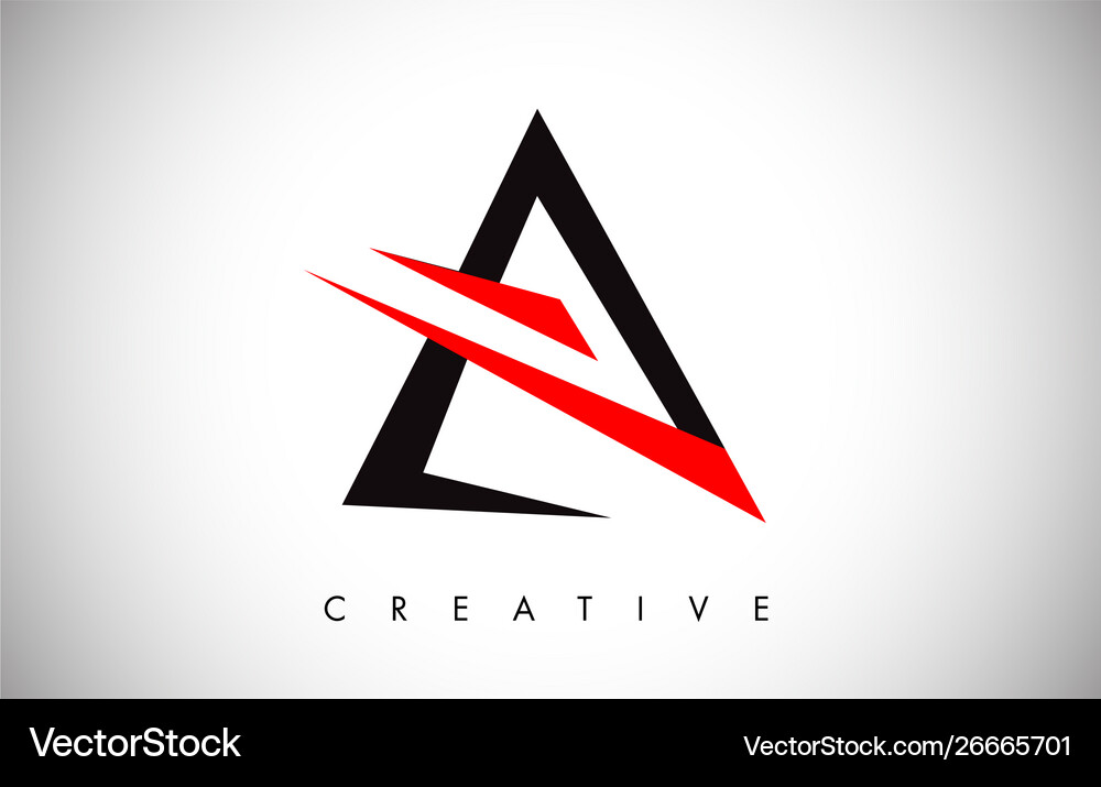 A letter red and black design logo icon Royalty Free Vector