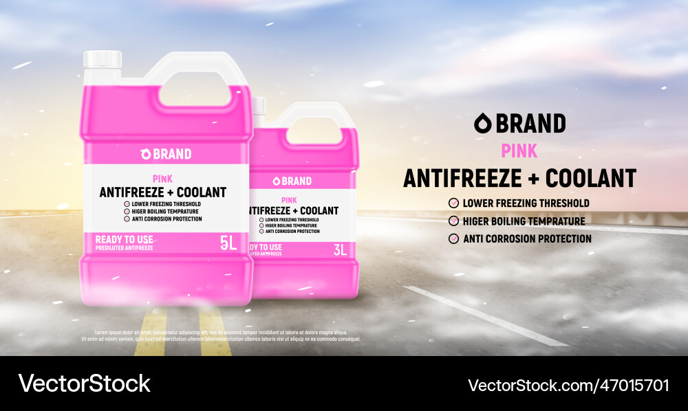 Antifreeze or coolant advertising banner Vector Image