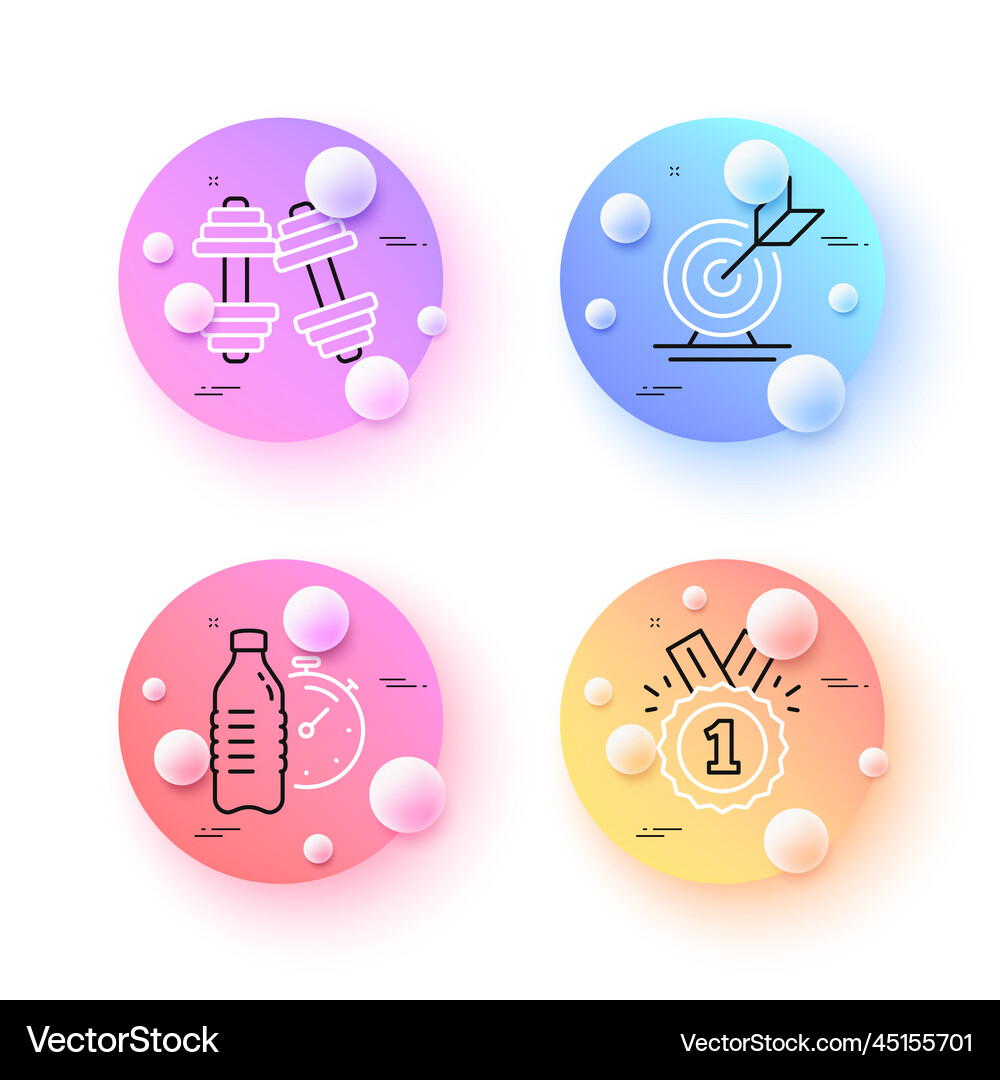 Approved dumbbells and target goal minimal line Vector Image