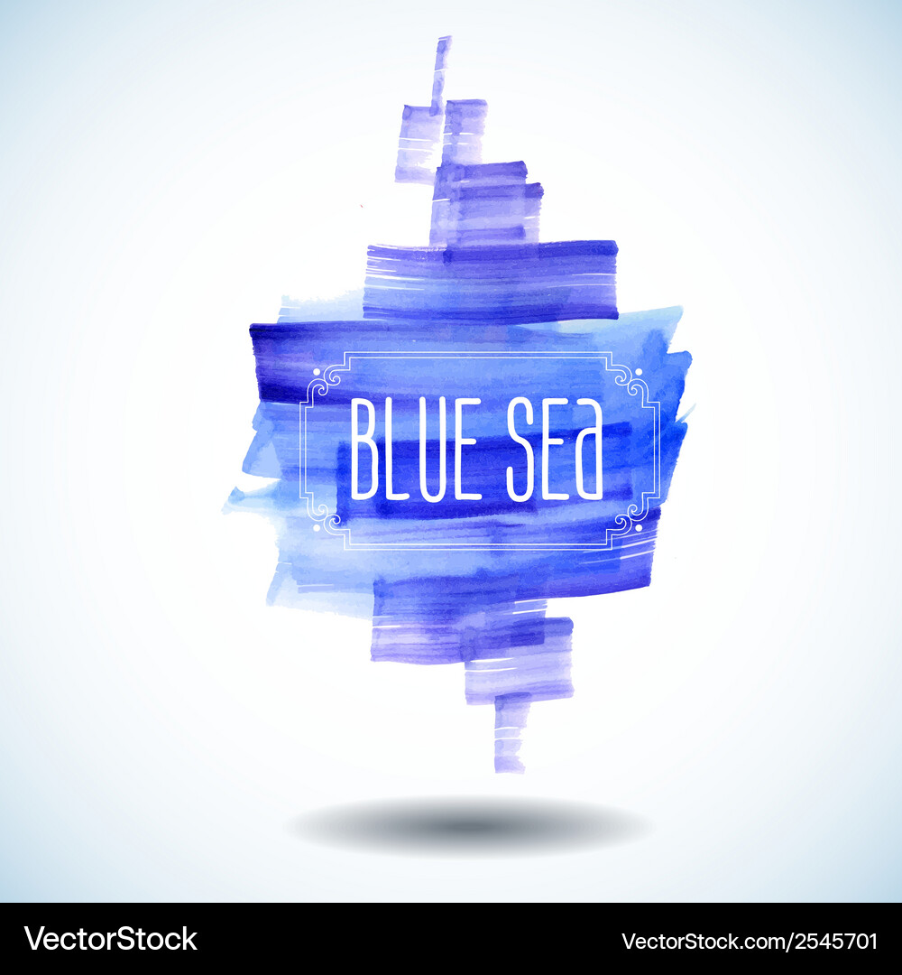 Blue sea abstract watercolor background Royalty Free Vector