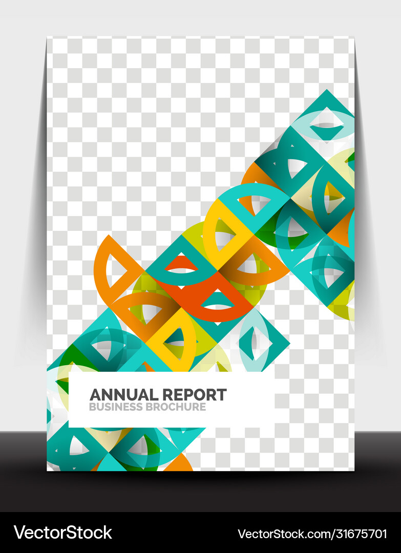 Business flyer annual report circle and triangle Vector Image