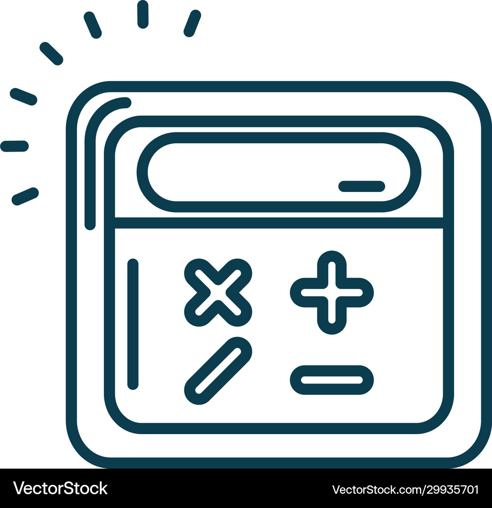Calculator icon line style Royalty Free Vector Image