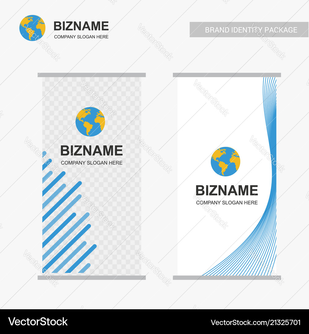 Company banners design with logo and blue theme Vector Image