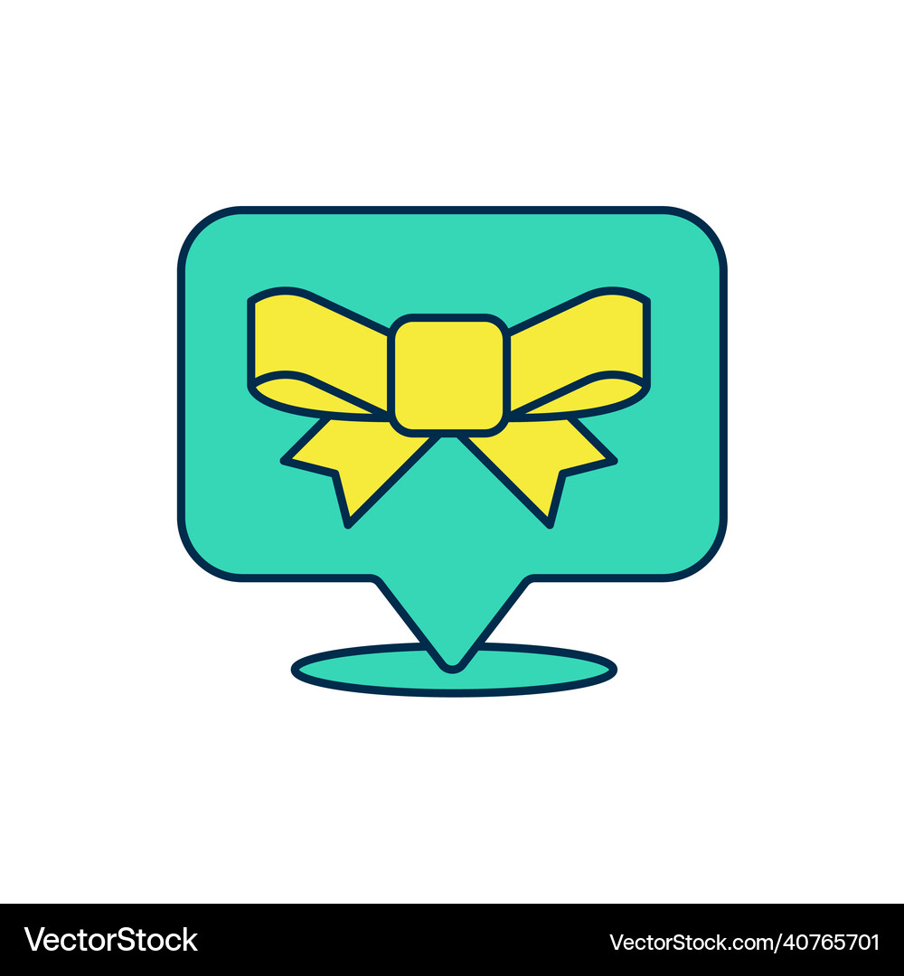 Filled outline gift bow icon isolated on white Vector Image