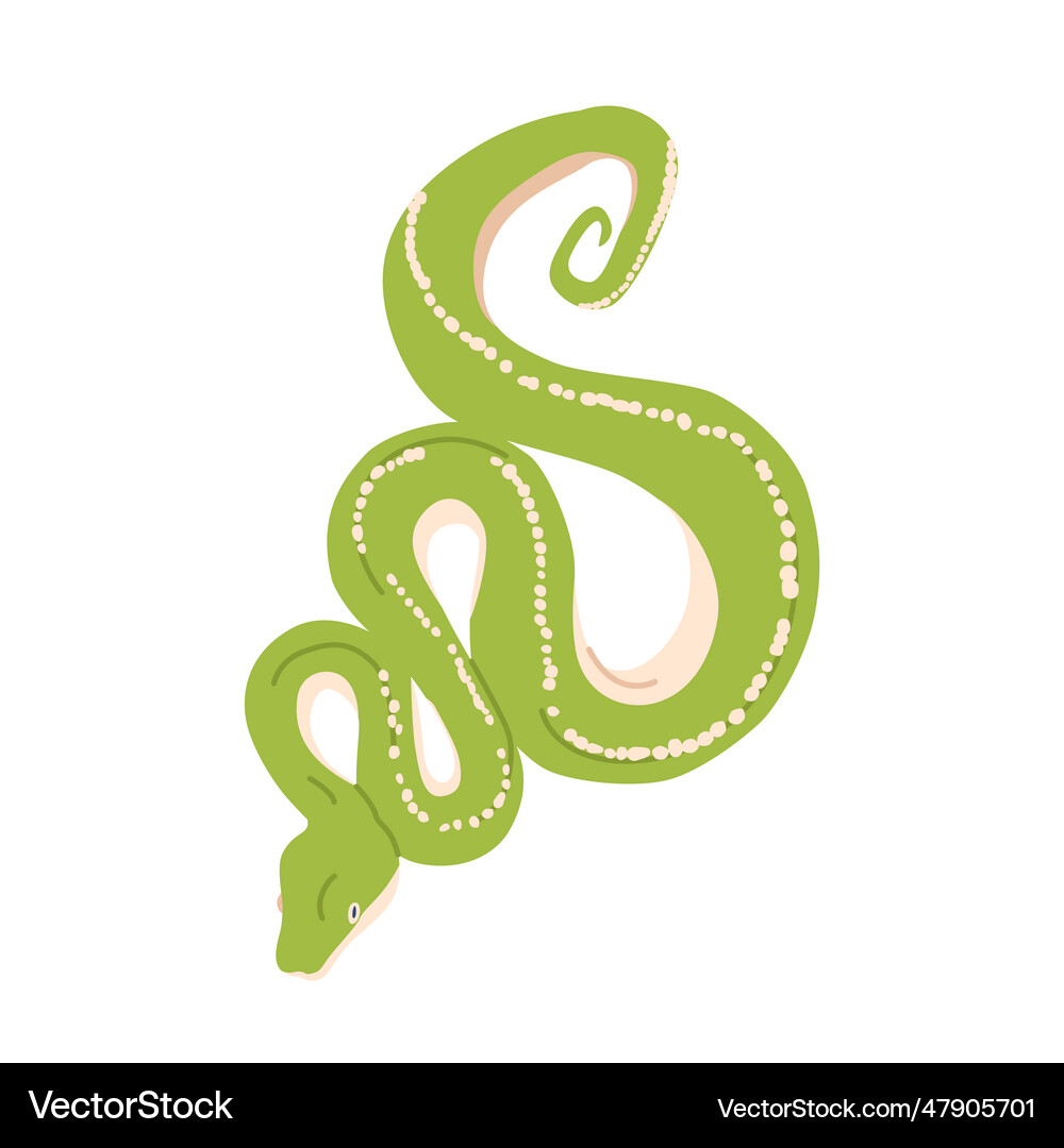 Green exotic snake vibrant serpent with emerald Vector Image