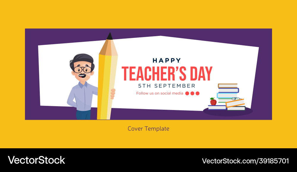 Happy teachers day cover page design Royalty Free Vector