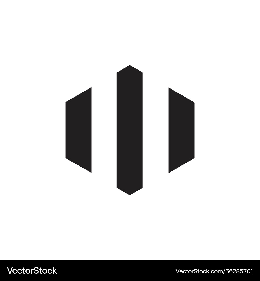 Hexagonal stripes geometric line logo Royalty Free Vector