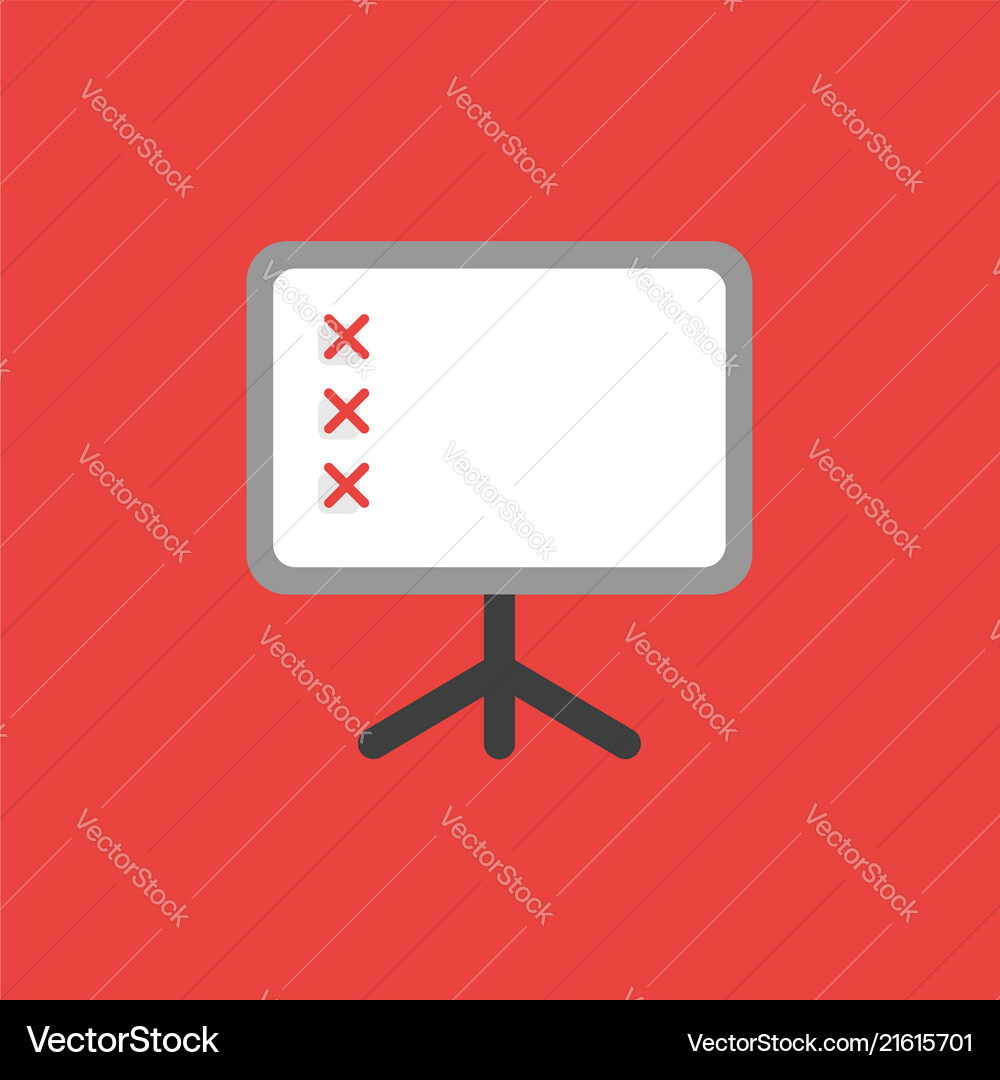 Icon concept of presentation chart with three x Vector Image
