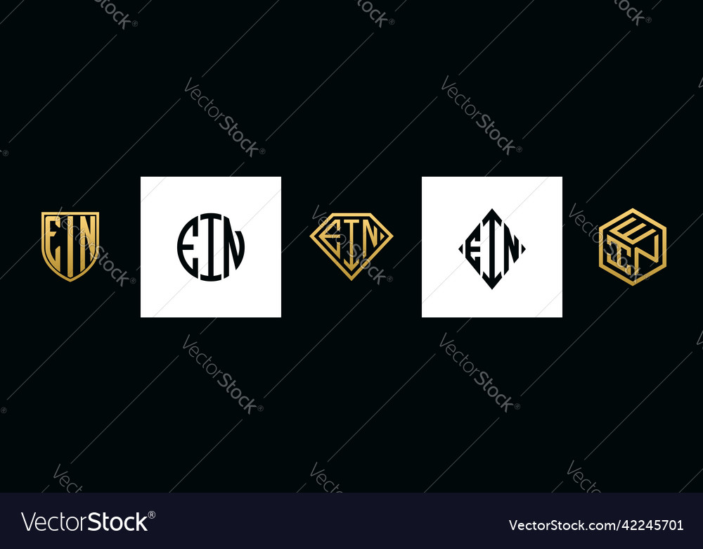 Initial letters ein logo designs bundle Royalty Free Vector