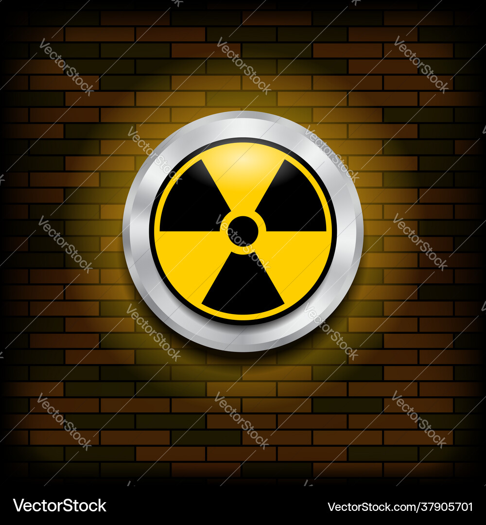 Ionizing Radiation Symbol Poster Round Yellow Radioactive (ionizing