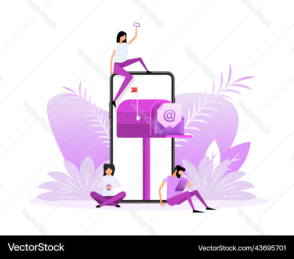 Mailbox with a letter inside in flat style Vector Image