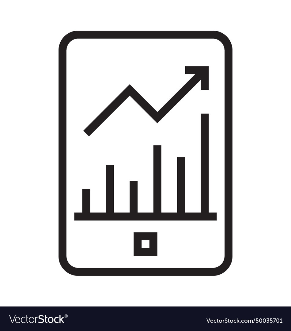 Mobile graph icon Royalty Free Vector Image - VectorStock