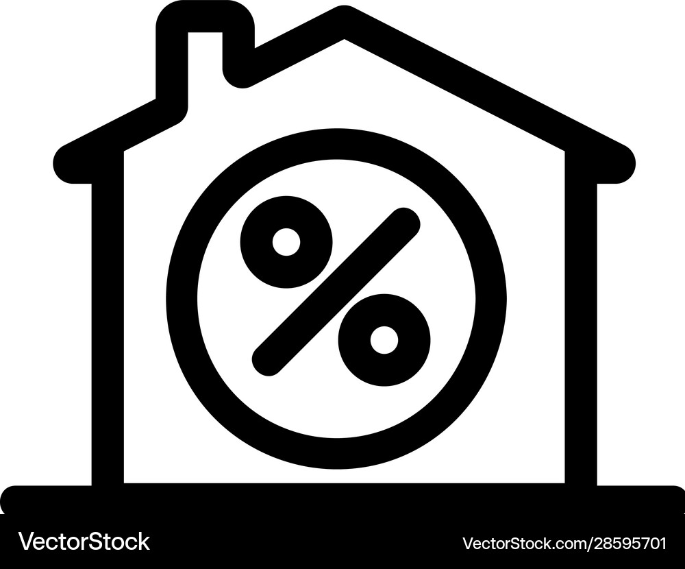 Selling a house icon isolated contour Royalty Free Vector