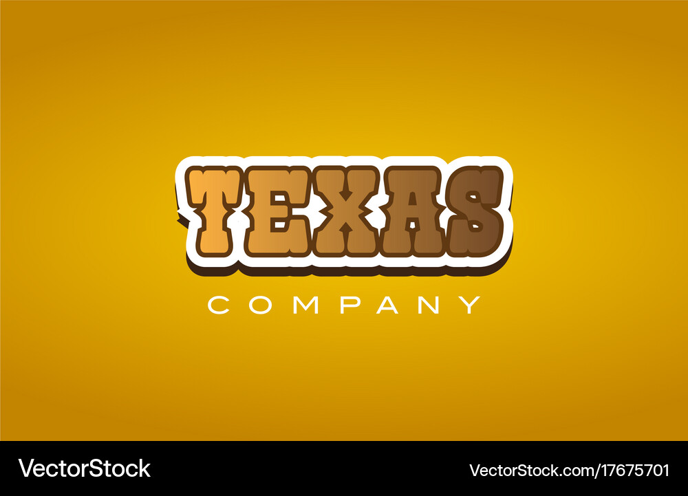 Texas western style word text logo design icon Vector Image