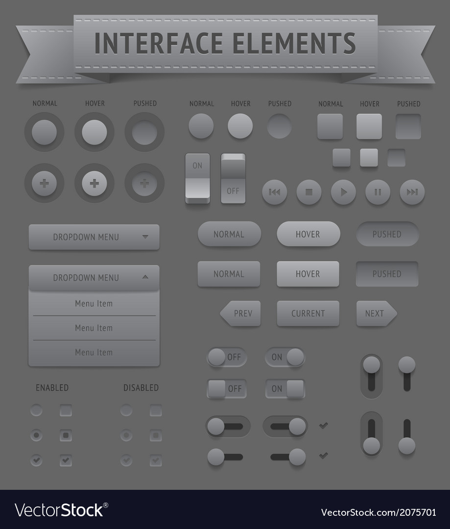 User interface elements Royalty Free Vector Image