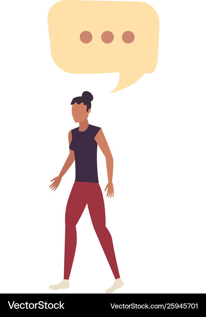 Woman female character talk bubble Royalty Free Vector Image