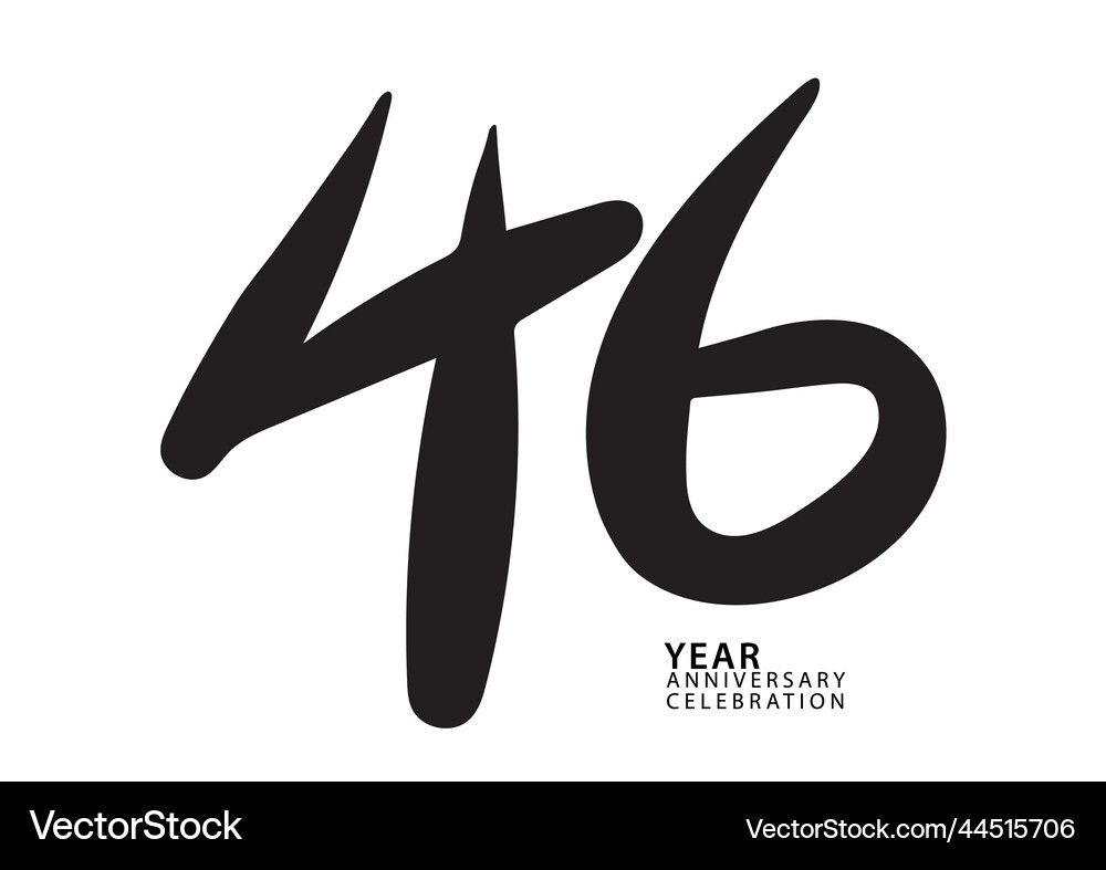 46 year anniversary celebration black color Vector Image