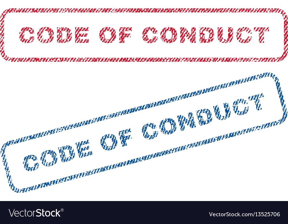 Code conduct textile stamps Royalty Free Vector Image