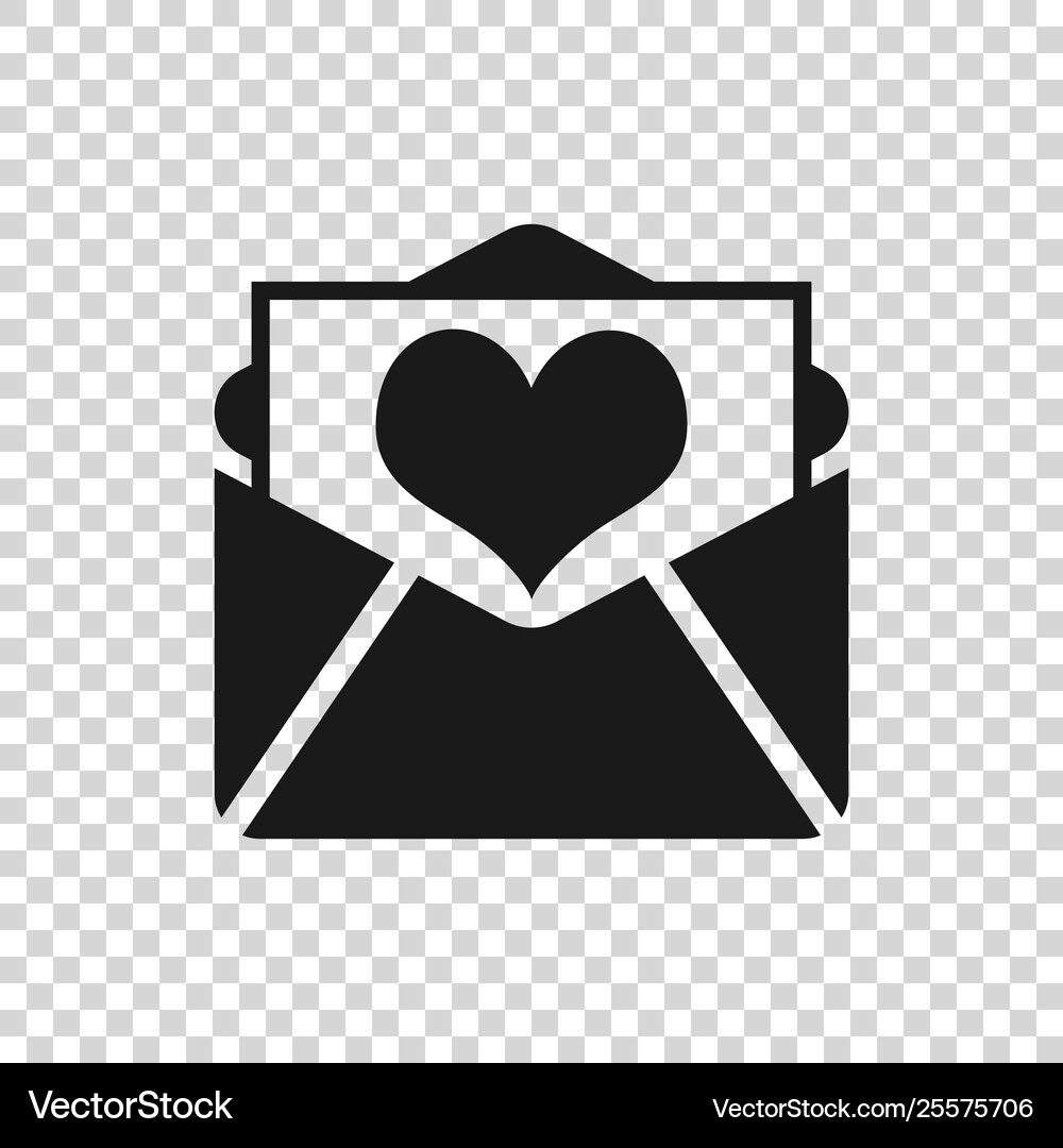 Grey envelope with valentine heart icon isolated Vector Image