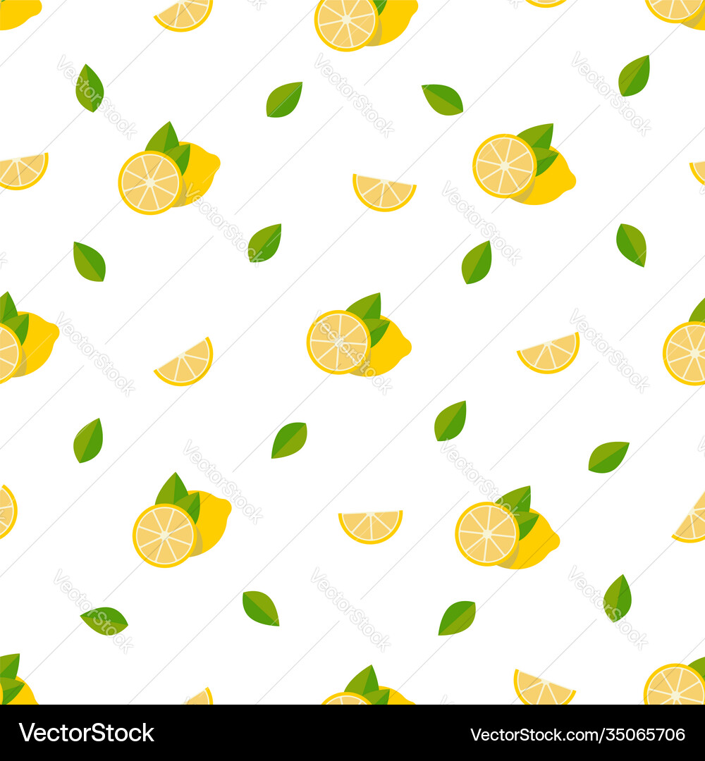 Lemons seamless pattern background with tropical Vector Image