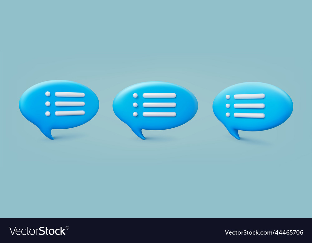 Message 3d bubbles icons voice speech Royalty Free Vector