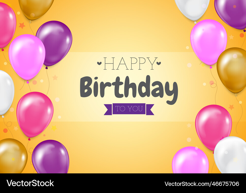 Realistic balloon card for congratulations Vector Image