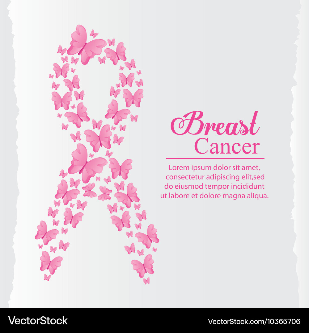 Ribbon breast cancer design Royalty Free Vector Image