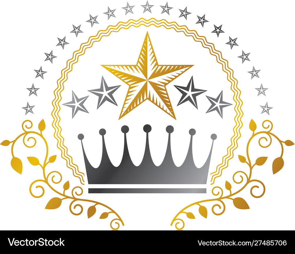 Royal crown emblem heraldic coat arms Royalty Free Vector