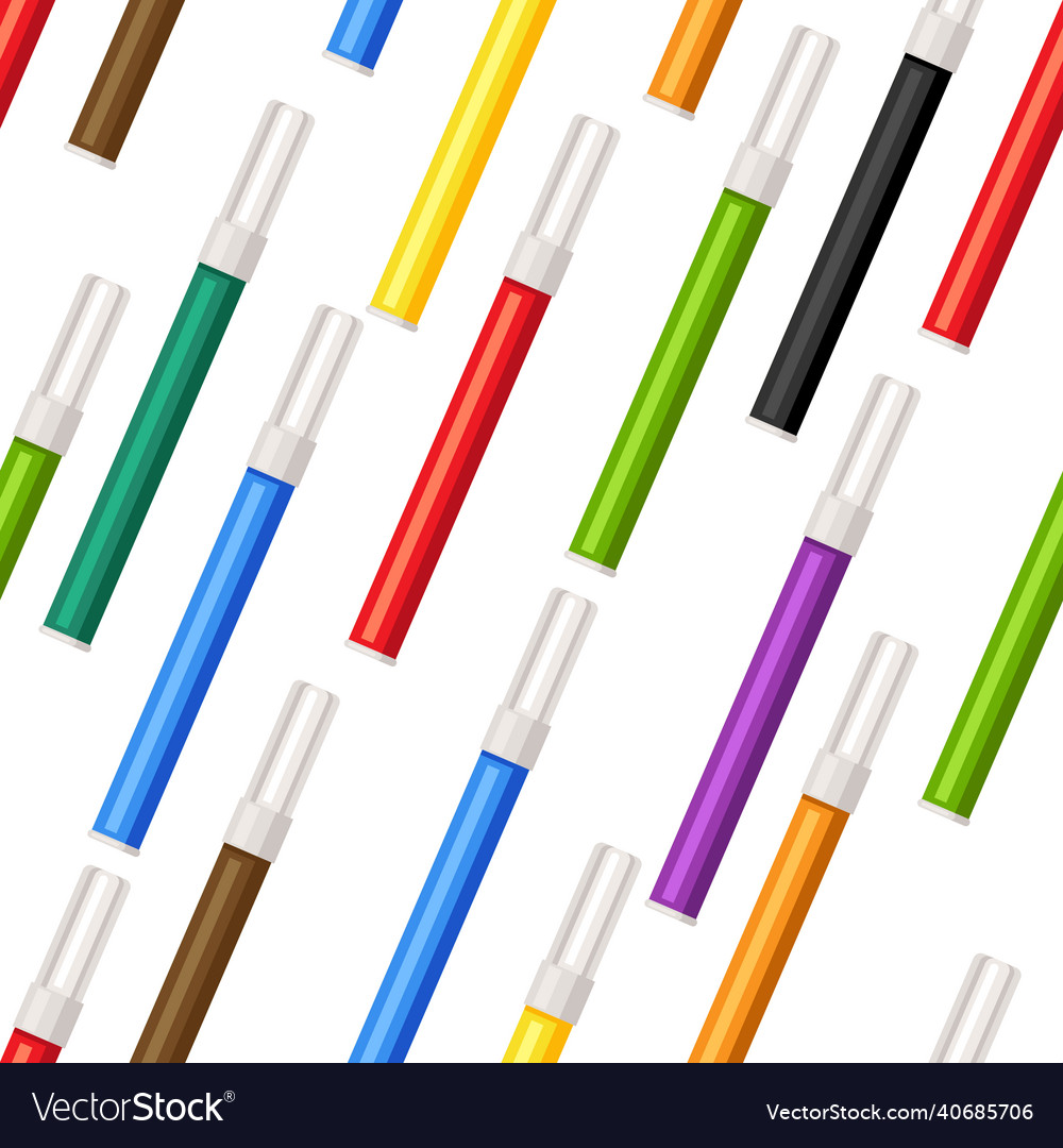 Seamless pattern with markers painter tools Vector Image