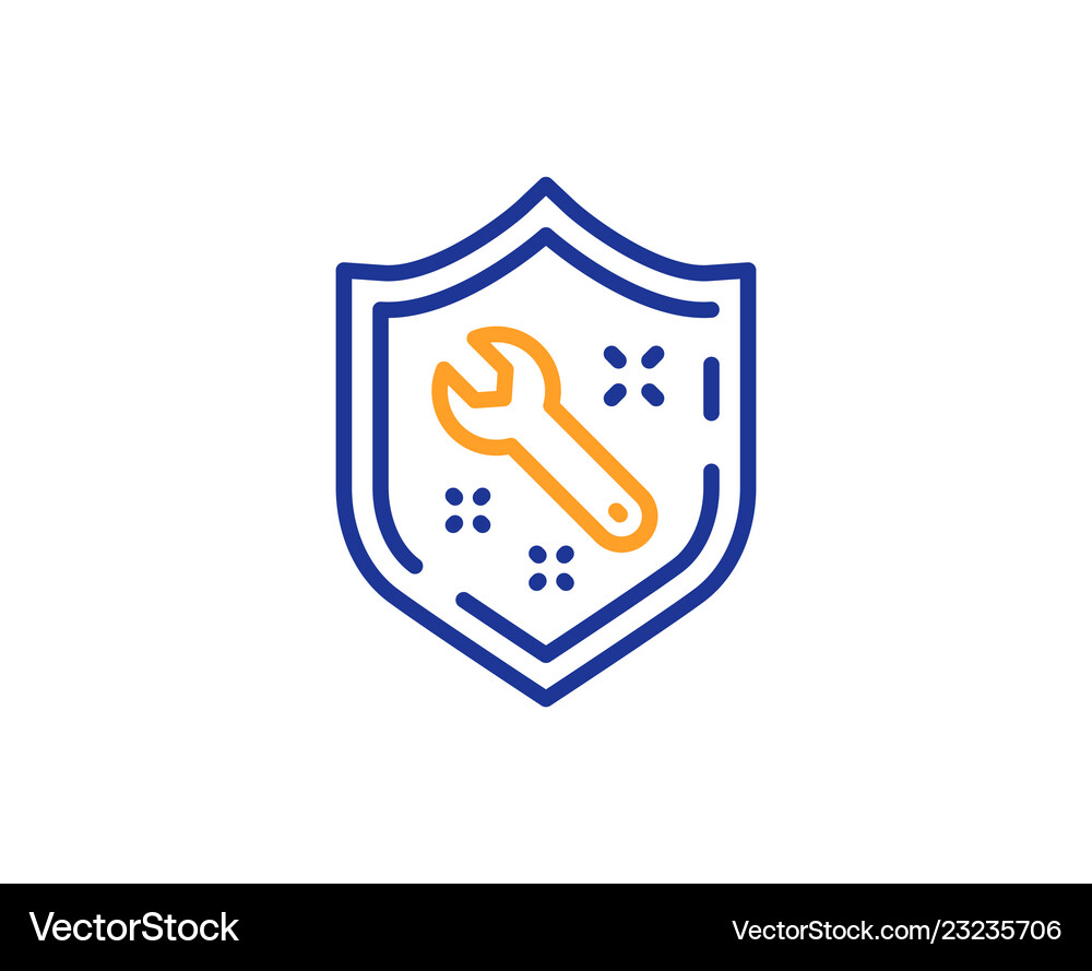 Spanner tool line icon repair service sign Vector Image