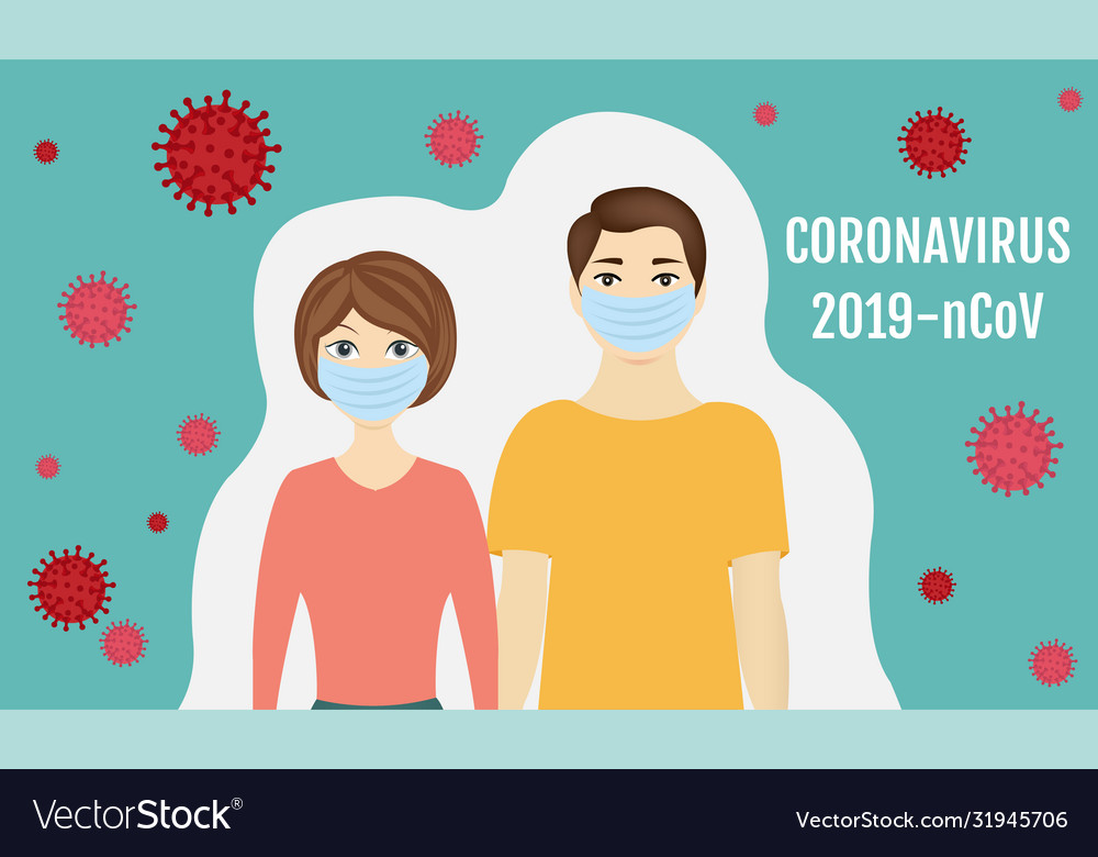 Stop coronavirus poster isolated green background Vector Image