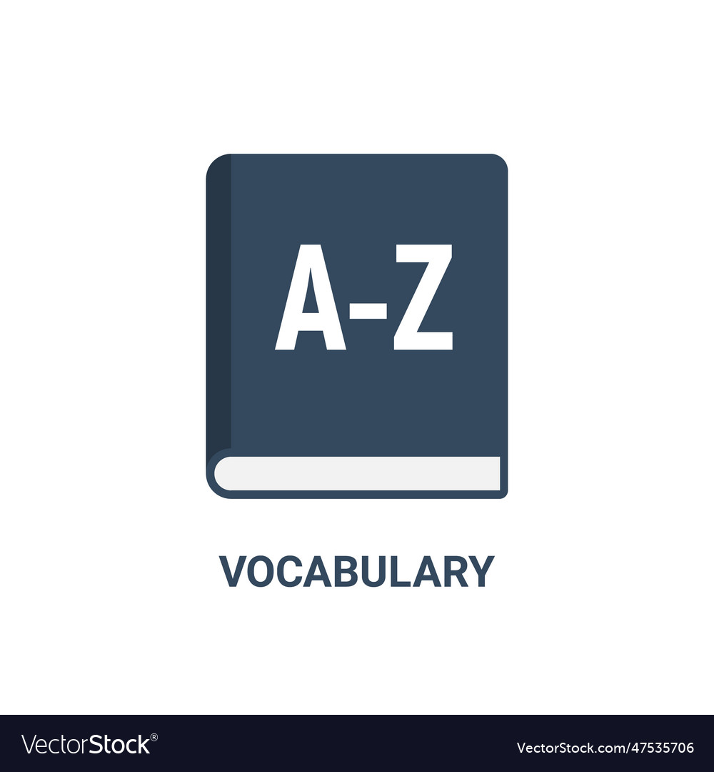 Vocabulary grammar english icon language Vector Image