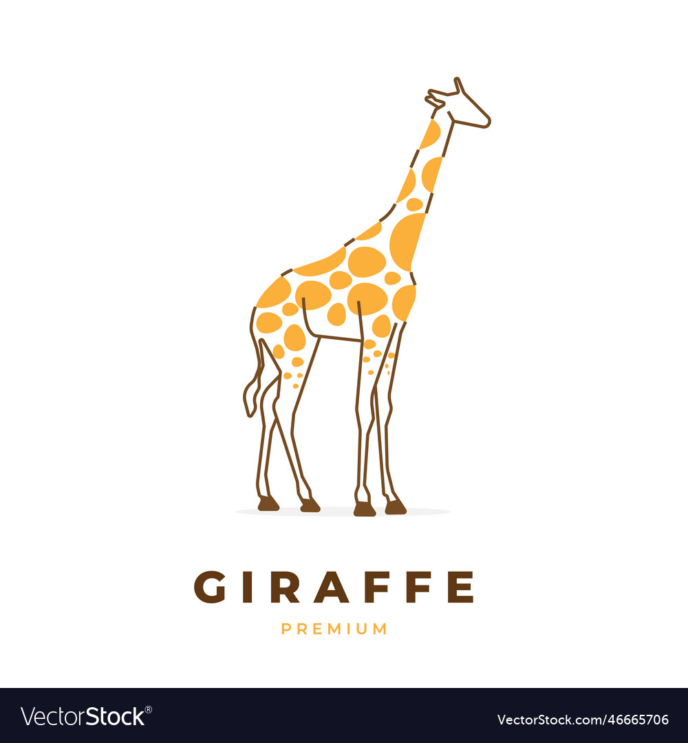 Yellow pattern giraffe simple logo Royalty Free Vector Image