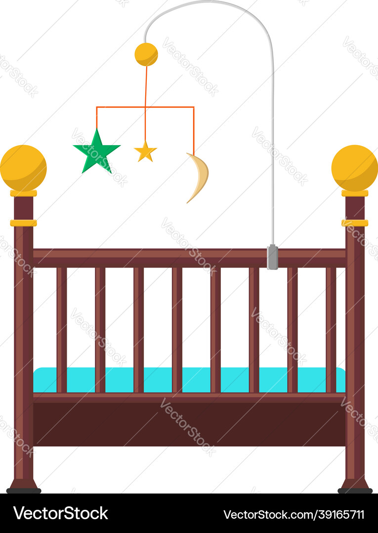 Baby crib on white background Royalty Free Vector Image
